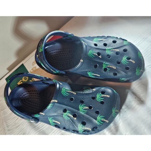 CROCS | Shoes | Crocs Baya Clog Unisex Navy Tropical Palm Tree Wsz8 ...